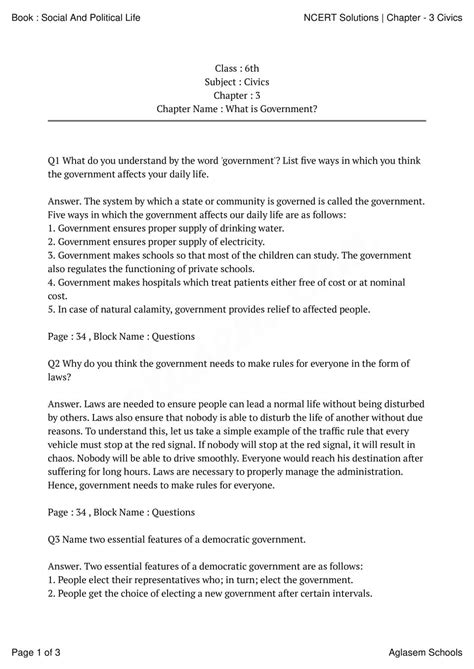 Class 6 Civics Chapter 3 NCERT Solutions