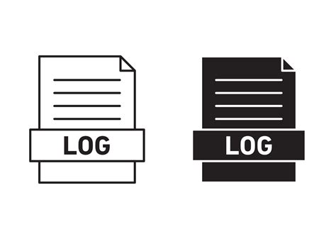 Log File Outline Icon Collection Or Set Log File Thin Line Art