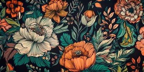 Premium AI Image Floral Pattern For A Fabric Design Generative AI