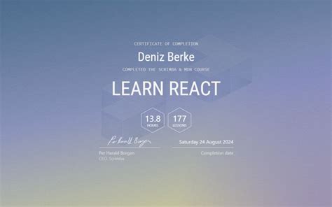 deniz berke Özsoy on linkedin react webdevelopment scrimba