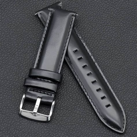 Watch Strap 12mm Black Smooth Padointa Padded Genuine Leather
