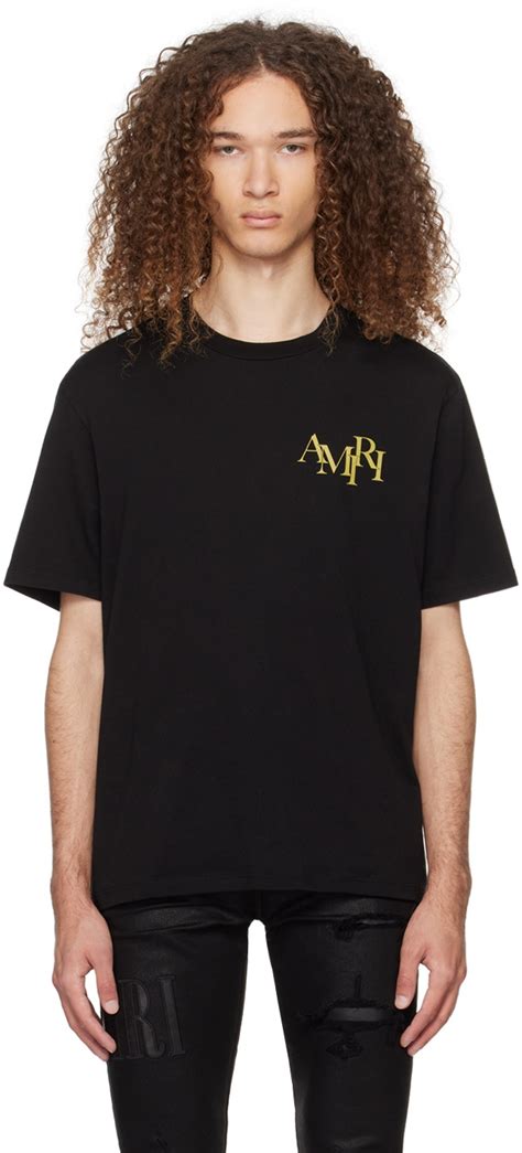 Amiri Black Crystal Champagne T Shirt Amiri