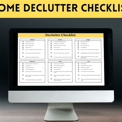 Declutter Checklist Etsy