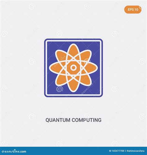 Two Color Quantum Computing Vector Icon From Artificial Intellegence Concept Isolated Blue