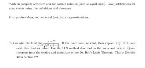 Solved Write In Complete Sentences And Use Correct Notation Chegg