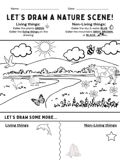 Living And Non Living Things Coloring Sheet [2025]