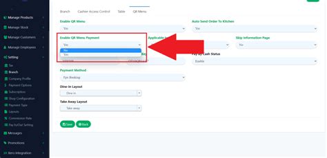 qr menu how to enable disable the qr menu in web admin bigpos support