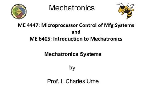 Mechatronics Ppt Robotics Technology And Computing