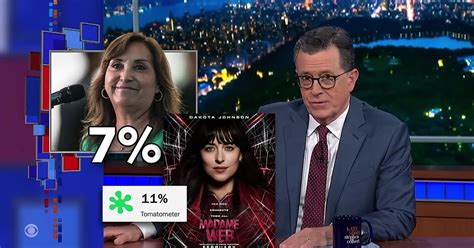 Stephen Colbert Se Burla De La Baja Aprobación De Dina Boluarte Y La Compara Con ‘madame Web