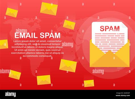 No Spam Spam Email Warning Concept Of Virus Piracy Hacking And Security Envelope With Spam