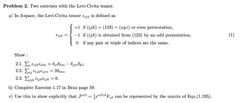 Solved Problem 2 Two Exercises With The Levi Civita Tensor