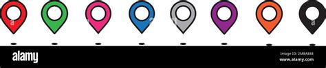 a vector of set of colorful map pointers in white background stock