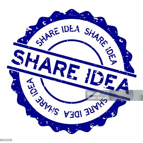 그런 지 블루 공유 아이디어 단어 둥근 고무 물개 스탬프 흰색 배경에 고무도장에 대한 스톡 벡터 아트 및 기타 이미지 고무도장 고용과 노동 공동체 Istock
