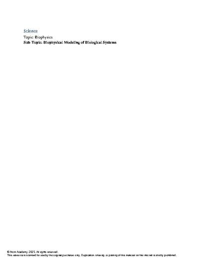 20 Writing Prompts Biophysical Modeling Of Biological Systems 20 Writing Promp