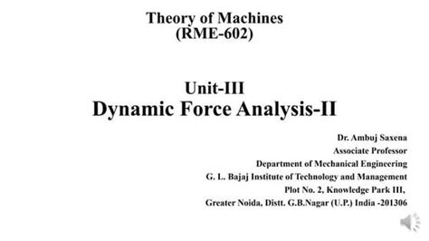 dynamic force analysis ppt