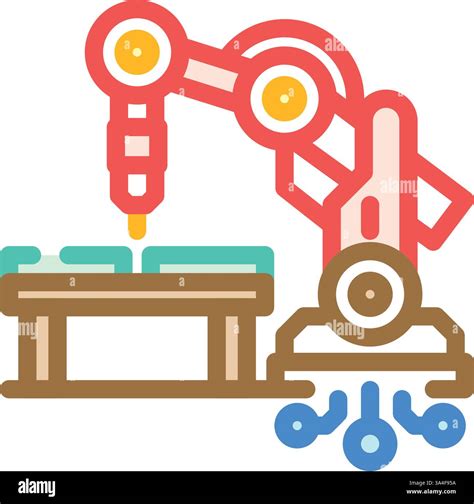 Automation Robot Deep Learning Color Icon Vector Illustration Stock