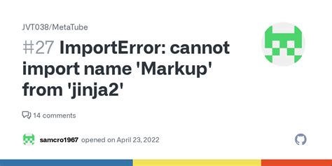 Importerror Cannot Import Name Markup From Jinja2 · Issue 27