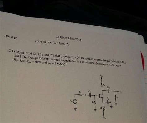 solved 1 find cs cc1 and cc2 that provide f1 20 hz and
