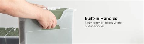 IRIS USA Medium Portable Desktop File Box With Open Lid 6 Pack Side
