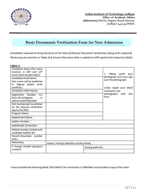 Basic Document Verification Form Pdf Government And Personhood
