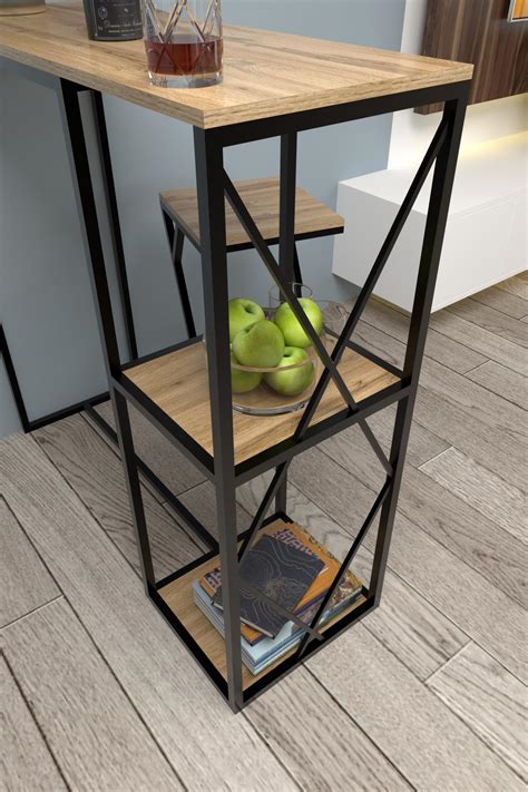 ᐉ Барний стіл з полицями Ecoloft Віторія Dsp 1277 1 в стилі лофт Дуб Аппалачі 29876724 • Краща