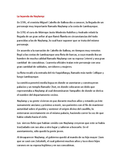 La Leyenda De Naylamp Pdf Solomons Religión Y Creencia