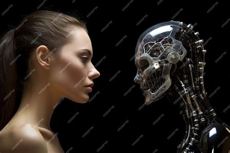 Premium Photo Love Relationship Between A Human And A Robot The