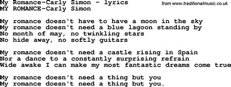 Love Song Lyrics Formy Romance Carly Simon
