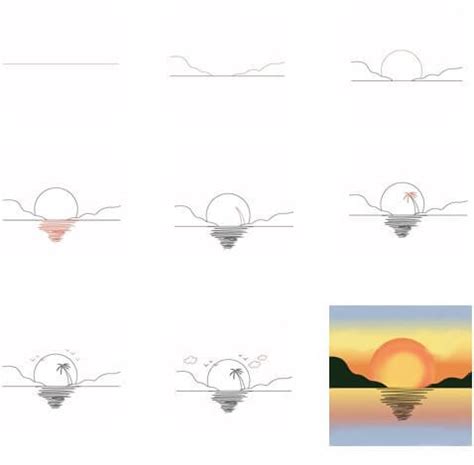 20 Facile Et Beau Idées De Dessin Coucher De Soleil Comment Dessiner