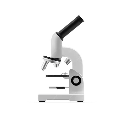 Premium Vector Realistic White Laboratory Microscope Isolated On Background