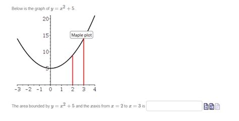solved below is the graph of y x2 5 the area bounded by