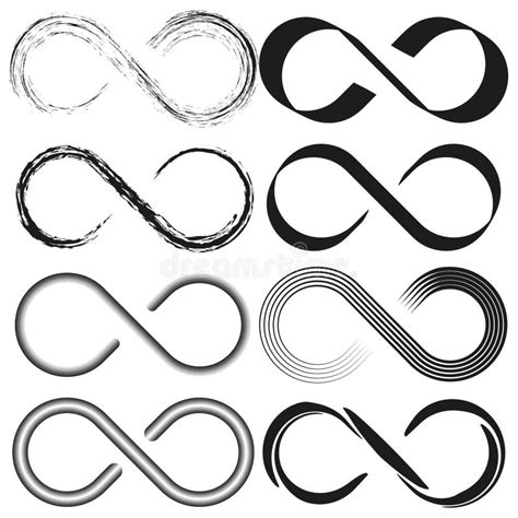 Infinity Symbol Icon Endless Loop Shapes Abstract Eternity Sign Vector Variation Stock