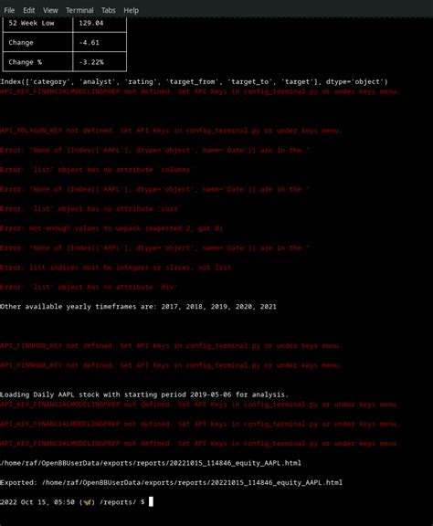 Bug Errors Not Handled In Reports Equity · Issue 2860 · Openbb Financeopenbb · Github
