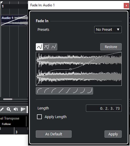Clip Envelopes Fade In And Out Bezier Curves Cubase Steinberg Forums