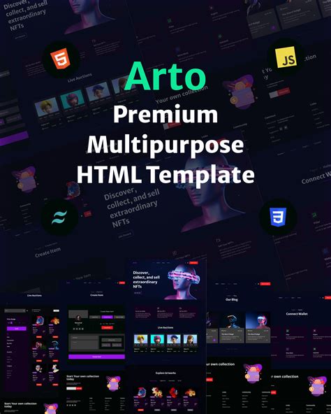 Arto Tailwind CSS NFT HTML Landing Page Template