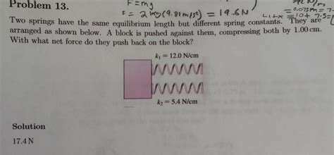 Solved On Problem Fam Two Springs Have The Same Chegg Com