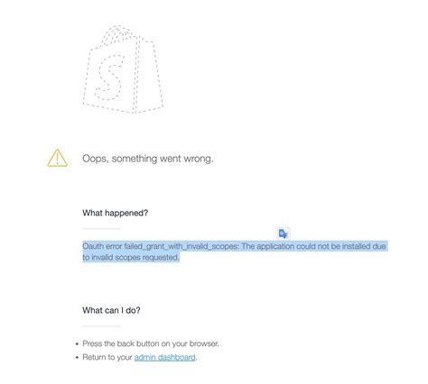 Oauth Error Failedgrantwithinvalidscopes The Application Could Not