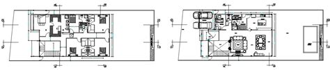 Ground Floor And First Floor Furniture Layout Plan Design In AutoCAD D Drawing CAD File Dwg