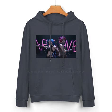 Vi And Jinx Arcane Cotton Hoodie Sweater 24 Colors Jinx Arcane Vi Arcane