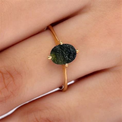 Shop Authentic Moldavite Ring For Sale • The Green Crystal