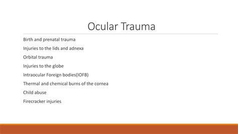Pediatric Ocular Traumapptx