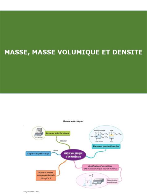 P3 Masse Masse Volumique Et Densité Pdf