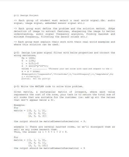 Solved PLEASE WRITE CODES WITH MATLAB FOR EACH SECTION Chegg Com