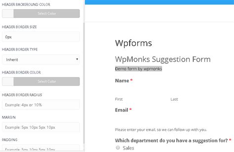 How To Style Wpforms Header Section Wpmonks