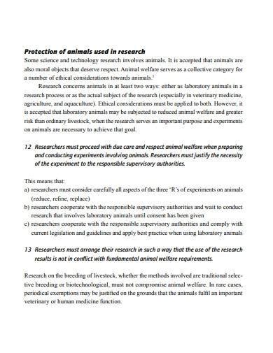 FREE Research Ethics Samples Templates In MS Word PDF