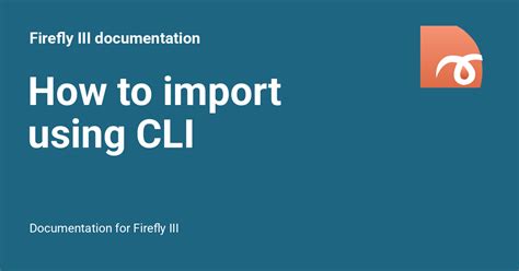 How To Import Using Cli Firefly Iii Documentation
