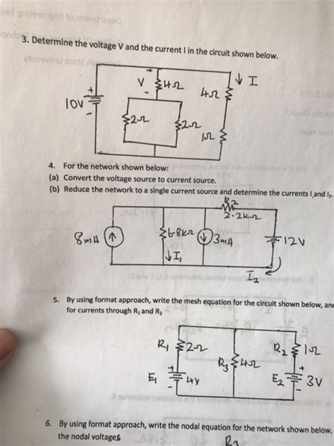 Solved Determine The Voltage V And The Current I In The Chegg