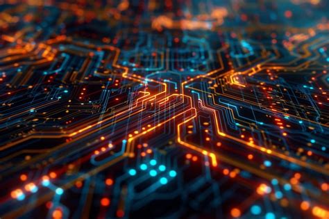 Premium Photo Abstract Glowing Circuit Board Pattern