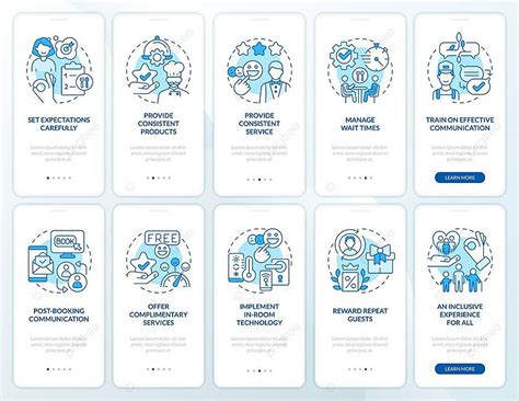 Blue Mobile App Screen Set For Onboarding In The Restaurant Industry With Highquality Service