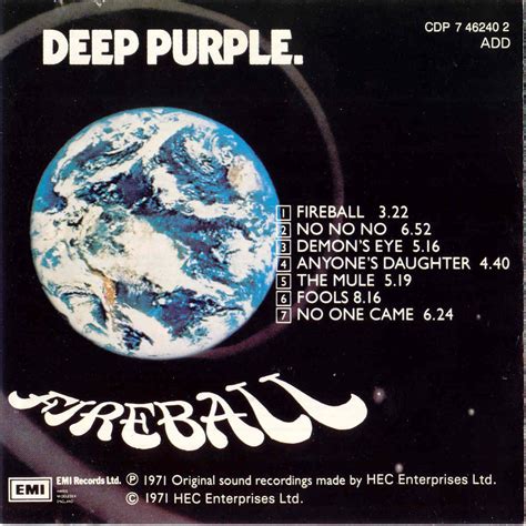 Musicotherapia Deep Purple Fireball 1971